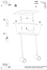 Černé bodové svítidlo 10x30 cm Jones – Sollux