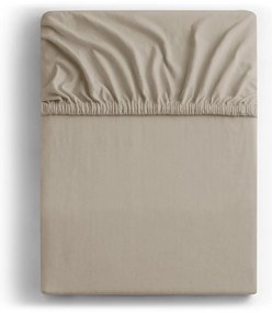 Světle hnědé napínací prostěradlo jersey 220x200 cm Amber – Restilo