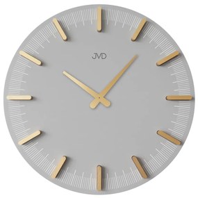 JVD Nástěnné designové minimalistické šedé hodiny JVD HC401.2