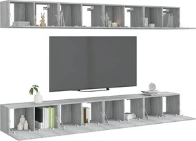 TV skříňky 8 ks šedé sonoma 60 x 30 x 30 cm kompozitní dřevo 3120309