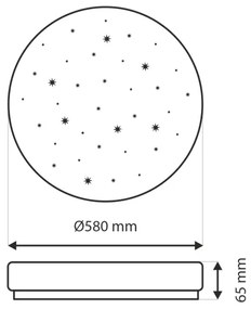 LED Stmívatelné stropní svítidlo IPOLY LED/60W/230V 2700-6500K +dálkové ovládání
