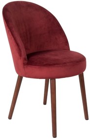 Červená sametová jídelní židle DUTCHBONE Barbara