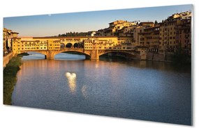akrylový obraz Itálie Sunrise mosty 140x70 cm