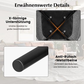 Costway Sada 2 jídelních židlí čalouněné židle s ergonomickým opěradlem šedé