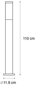 Moderní venkovní lampičkový stojan z oceli 110 cm IP44 - Rox