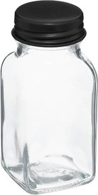 5Five® Stojan s 10 hranatými kořenkami, černé víčka, kov, dřevo 22 x 9 x 16 cm