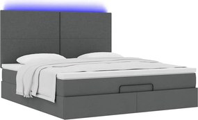 Osmanský rám postele s matrací tmavě šedá 180x200cm textil 3313942