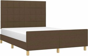 Rám postele bez matrace tmavě hnědý 140 x 190 cm textil 3125052