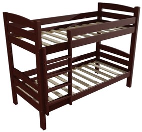 Vomaks Patrová postel PP 019 Rozměr: 90 x 180 cm, Barva: bezbarvý lak, Prostor mezi lůžky: 80 cm