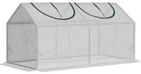 Fóliový skleník Outsunny s oknem, PE skleník, skleník na rajčata, chladicí rám, 120x60x60 cm, bílý| Aosom