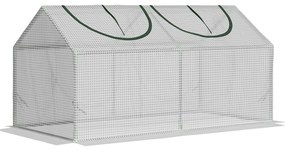 Fóliový skleník Outsunny s oknem, PE skleník, skleník na rajčata, chladicí rám, 120x60x60 cm, bílý