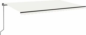 Ručně zatahovací markýza s LED světlem 500 x 300 cm krémová 3069142
