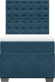 Box spring postel s matrací modrá 100 x 200 cm samet 3290850