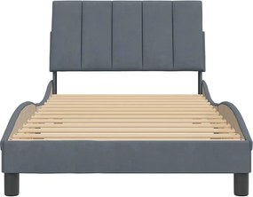 Rám postele bez matrace Hanko tmavě šedá 100 x 200 cm samet 3207832