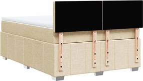 Box spring postel s matrací krémová 140x190 cm textil 3287082