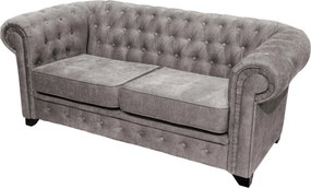 XXXLutz POHOVKA CHESTERFIELD, dřevo, textil, kompozitní dřevo, šedá MID.YOU - Pohovky - 000694009818
