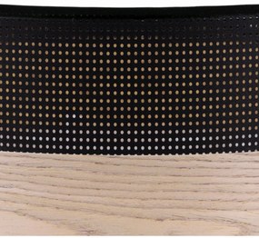 Stropní svítidlo Wood, 1x béžová dubová dýha/černé plastové stínítko, (bílé plexisklo), (fi 50cm)