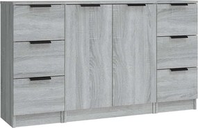 Příborníky 3 ks šedé sonoma kompozitní dřevo 3115842