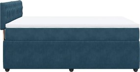 Box spring postel s matrací modrá 140 x 200 cm samet 3290068