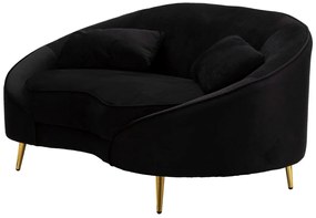 Designová pohovka Yasmeen 148 cm černá / zlatá