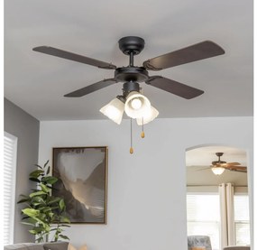ZEVENTI - Stropní ventilátor ZURRIOLA 3xE27/60W/230V hnědá 03816-OEM