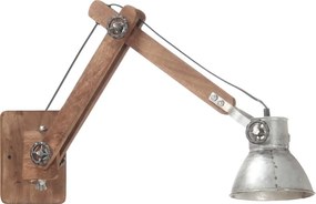 Nástěnná lampa industriální styl stříbrná kulatá E27 320575