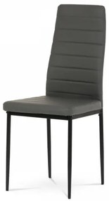 Jídelní židle šedá koženka černý kov DCL-372 GREY