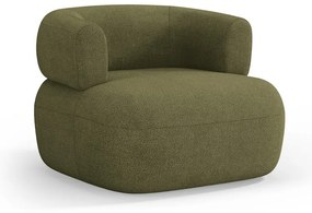 Zelené křeslo z textilie bouclé Jenny – Micadoni Home