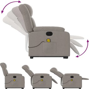 Elektrické zvedací masážní polohovací křeslo taupe textil 3205360