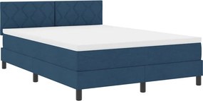 Postel s boxspringem s čelo Modrá 160 x 200 cm textil 3338782