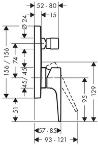 Hansgrohe Metropol, vanová baterie pod omítku, černá matná, 32545670