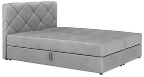 Manželská postel Boxspring 160x200 cm Karum Comfort (světle šedá) (s roštem a matrací) (šedá). 1056036
