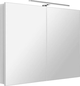 Sapho Greta - Zrcadlová skříňka s LED osvětlením 101x70x14 cm, 2 dvířka, matná bílá GR100-0031