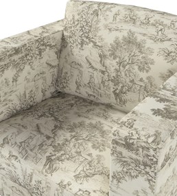 Potah na křesko IKEA Karlanda, krátký barva hnědá látka vzorované