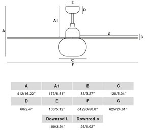 FARO 34301-11L - Str. ventilátor PALMA 1xE27/15W/230V hnědá pr. 129 cm IP44 + DO