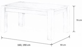 Wooded Jídelní stůl Denver z masivu DUB 190x90 cm
