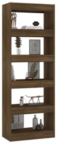 Petromila Knihovna / dělicí stěna hnědý dub 60x30x166 cm kompozitní dřevo