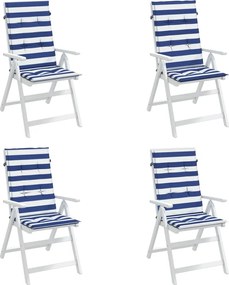 vidaXL Podušky na židli vysoké opěradlo 4 ks 120x50x3 cm textil [361254] Barva: Tyrkysová
