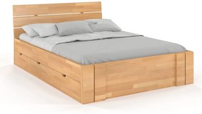 Buková postel s úložným prostorem - Arhus Drawers   , Buk přírodní, 140x200 cm
