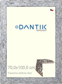 DANTIK rámeček 70x100 | TRAVERTINO stříbrné (Plexi Čiré)