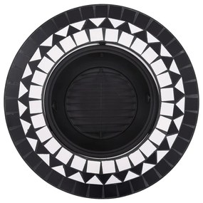 Mozaikové ohniště černé a bílé 68 cm keramika - Default Title