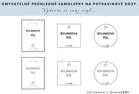 BYLINKOVÁ SŮL - omyvatelná samolepka na dózu, výběr rozměrů Ø 5 cm / 5 x 5 cm / 6 x 8 cm | DomaLEP tvar: OBDÉLNÍK, barva: PRŮHLEDNÁ - ČERNÉ písmo, velikost: š. 6 cm x v. 8 cm - tučné písmo