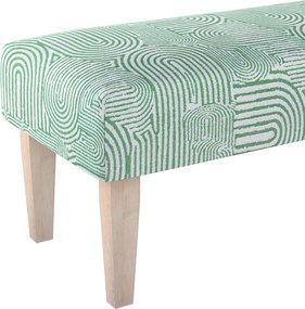 Dlouhá lavička 100x40cm barva zelená látka pletený vzor, vzorované