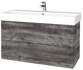 Dřevojas Koupelnová skříň VARIANTE SZZ2 100 Varianta: N01 Bílá lesk / D16 Beton tmavý