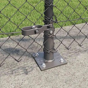 Zábradlí s betonovým základem 10 x 1,2 m Ocel potažená PVC Šedá 3351258