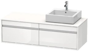 Duravit Ketho - Umyvadlová skříňka 43x140x55 cm, pravá, 2 zásuvky, lesklá bílá KT6697R2222