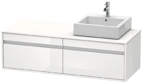Duravit Ketho - Umyvadlová skříňka 426x1400x550 mm, pravá, 2 zásuvky, lesklá bílá KT6697R2222