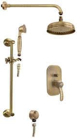 Sapho Kirké - Sprchový set s baterií pod omítku, s tělesem, průměr 20 cm, bronz KI42B-01