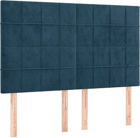 Box spring postel s matrací tmavě modrá 140x200 cm samet 3137849