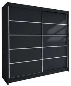 Šatní skříň TALIN IV šířka 180 cm - černá